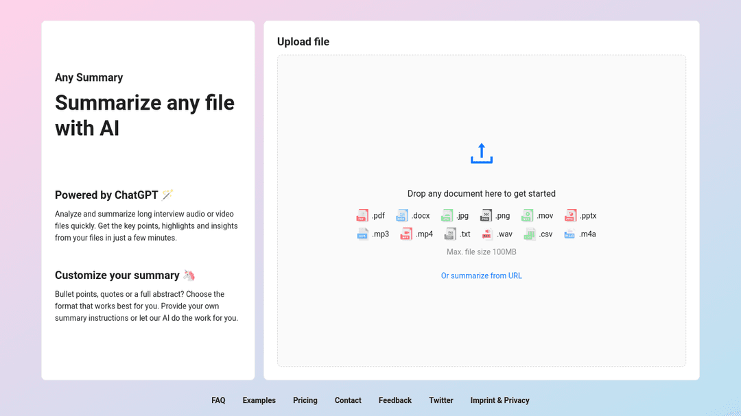 summarize.tech Demo | AI-powered video summaries - AI Demos